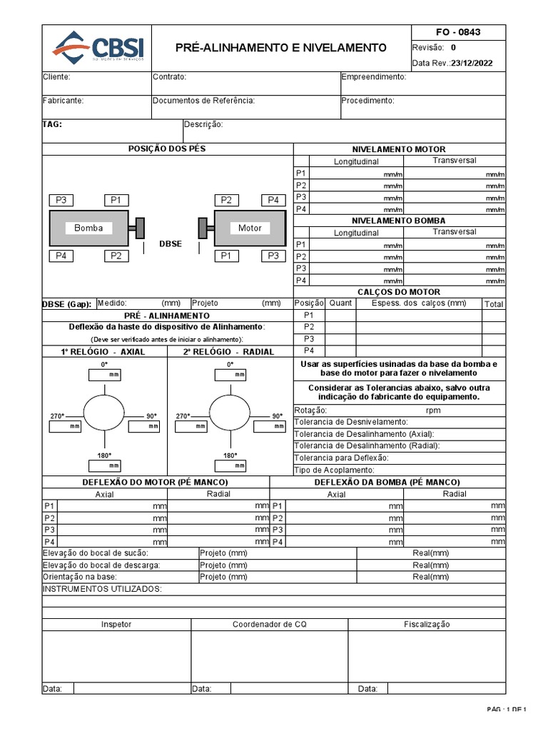 Fo 0843 - Pré-Alinhamento e Nivelamento | PDF