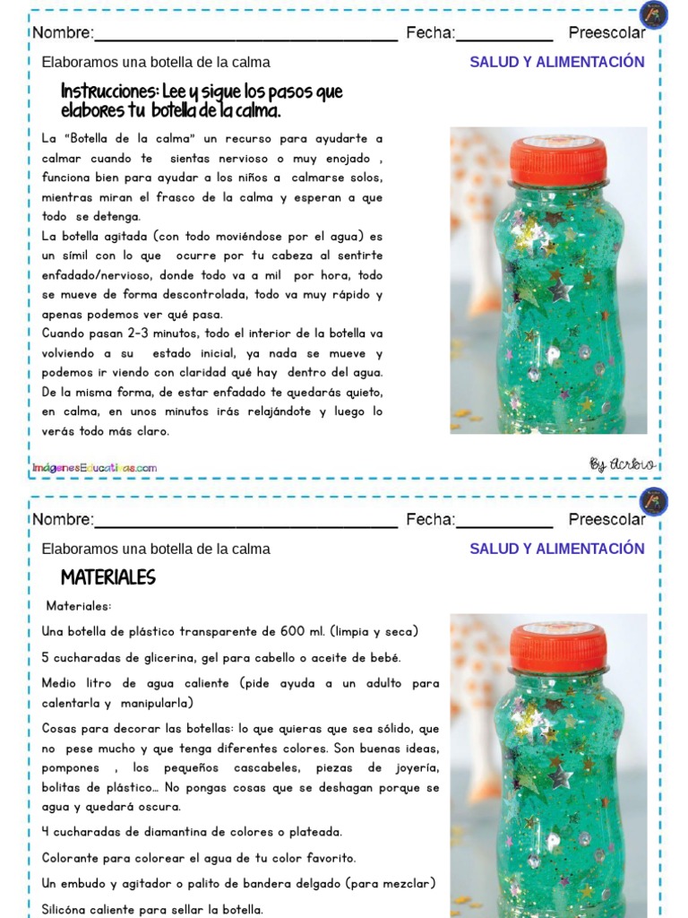 Como Hacer La Botella de La Calma | PDF | Botella