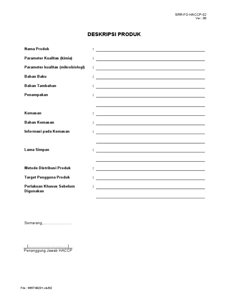 Form HACCP 01 | PDF