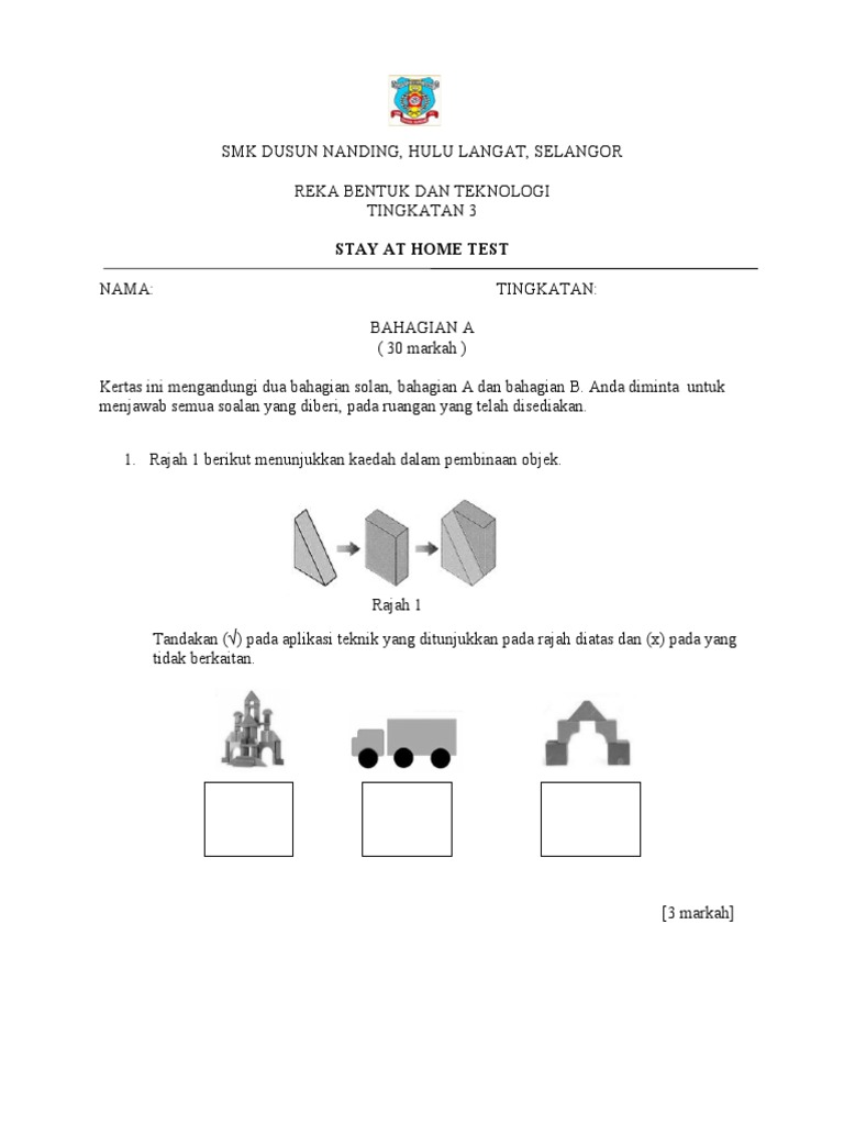 RBT Tingkatan 3 Stay at Home Test | PDF