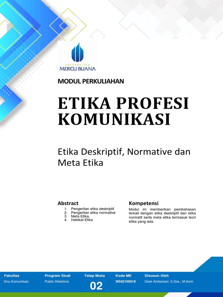 Modul Etika Profesi Komunikasi (TM2) | PDF | Karier & Perkembangan ...