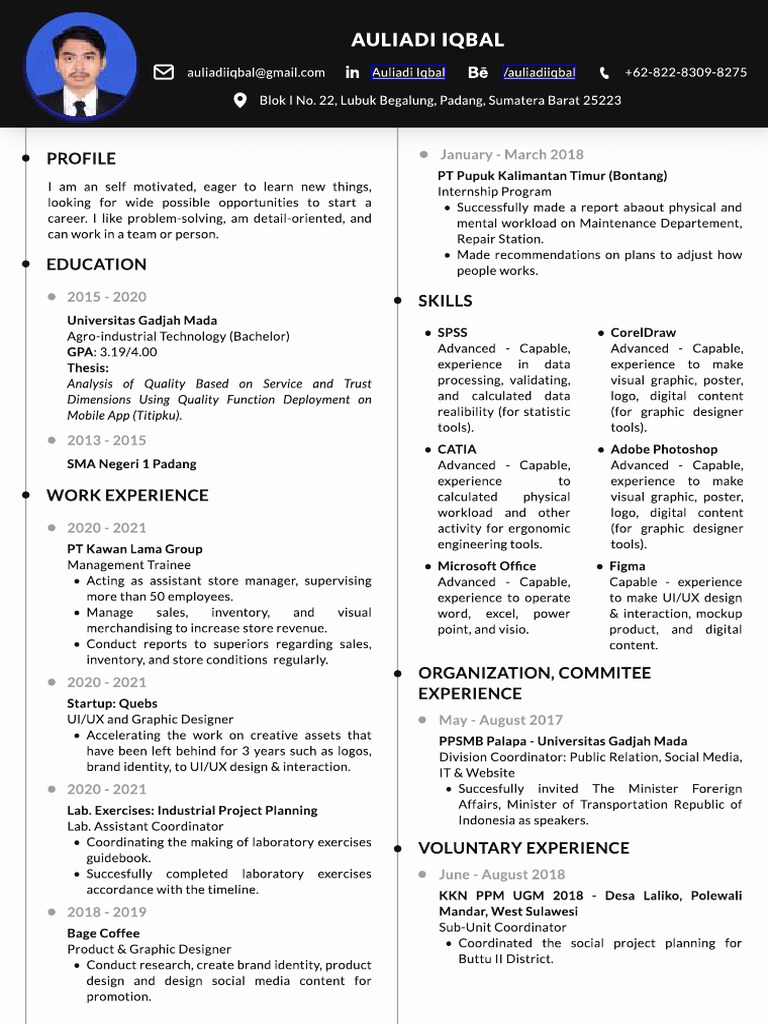 Curriculum Vitae_Auliadi Iqbal | PDF | Computing