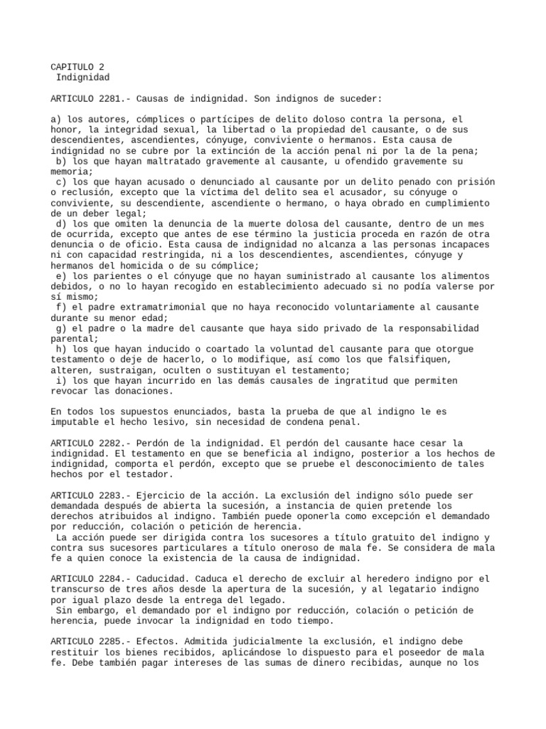 Art 2281 | PDF | Herencia | Homicidio