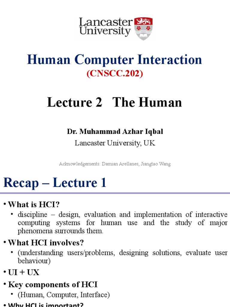 Lec2 Human | PDF | Sound | Visual Perception