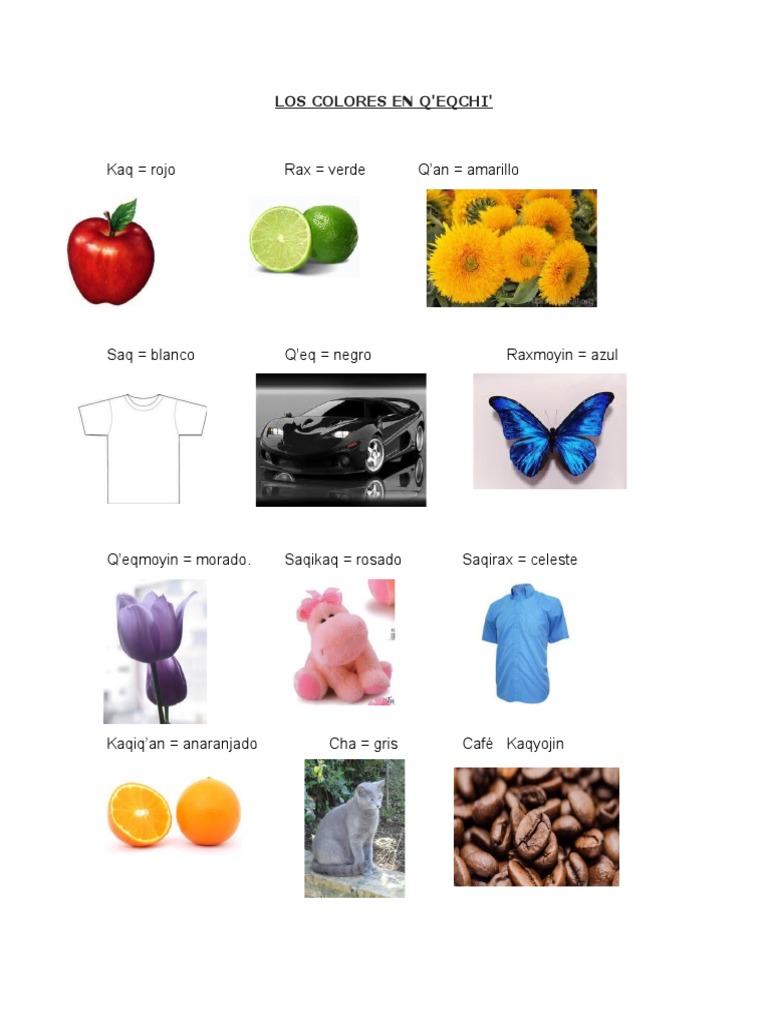 Los Colores en Q'eqchi' | PDF