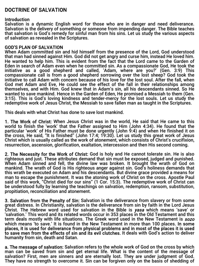 DOCTRINE OF SALVATION (Material 6) | PDF