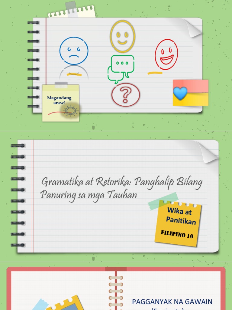 Panghalip Bilang Panuring Sa Tauhan-Kagamitang Panturo | PDF