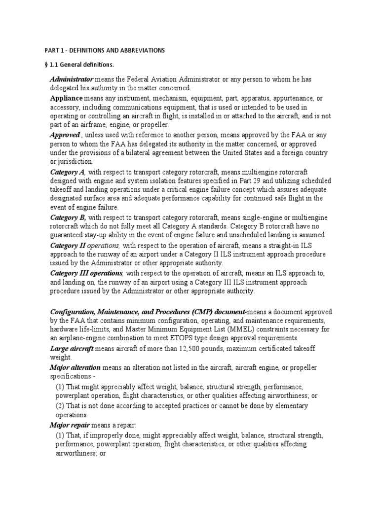 14 CFR Part 1 | PDF