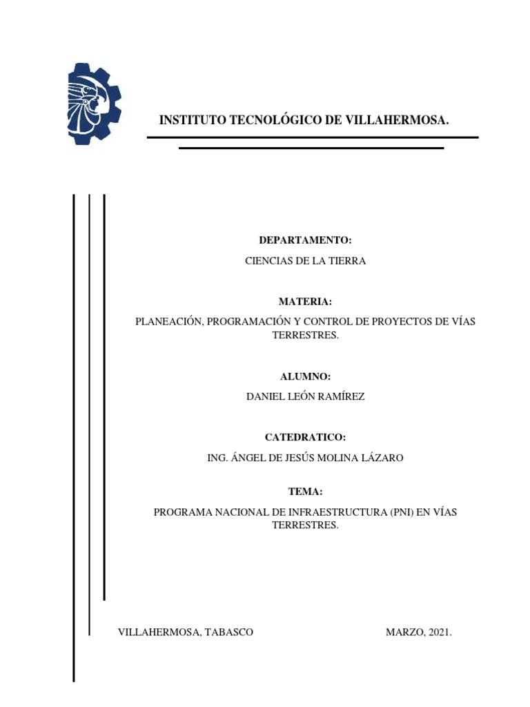 Programa Nacional de Infraestructura (PNI) en Vias Terrestres | PDF | Infraestructura | Economias