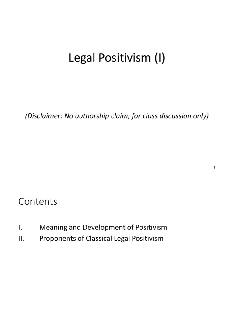 2022-23-Lecture 1-Classical Positivism-I | PDF | Theory | Jurisprudence
