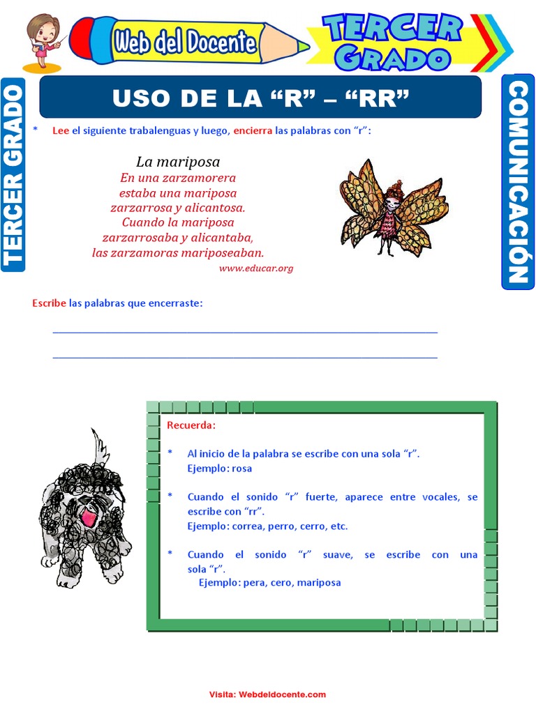 Actividades de R y RR para Niños | PDF | Idiomas | Estudios de idiomas ...