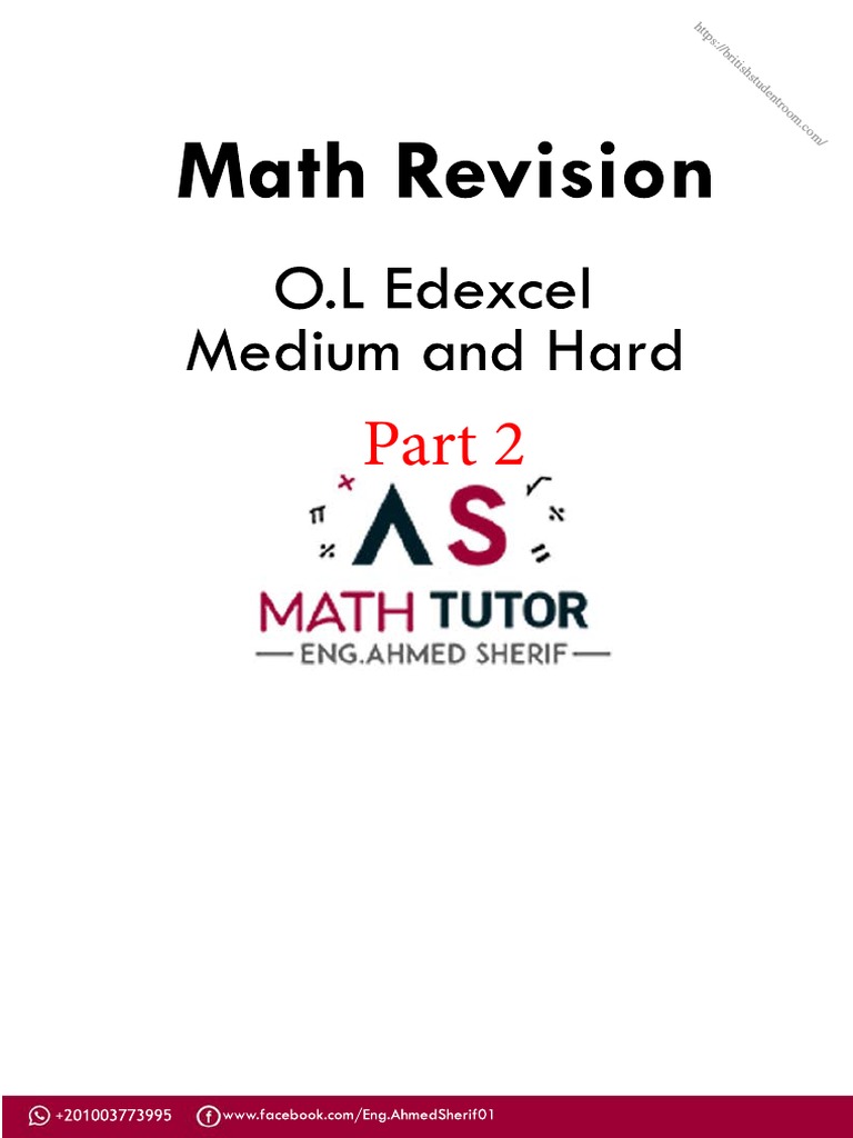 Math Revision OL Edexcel - Part 2-Answer by Eng - Ahmed Sherif QP | PDF | Sphere | Area