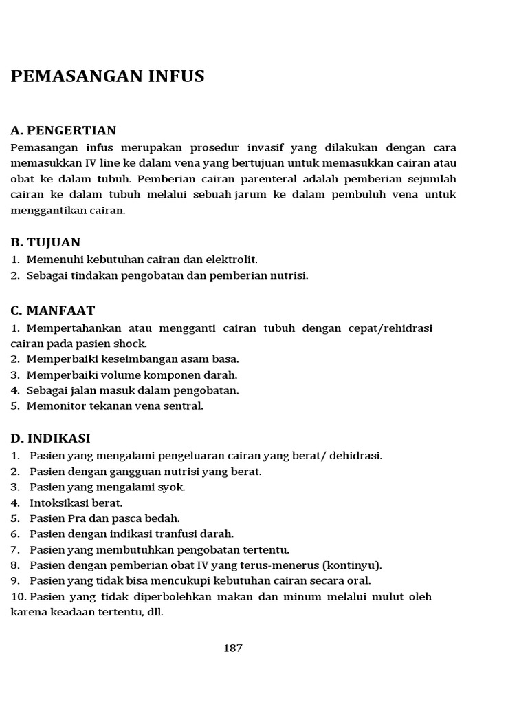 Panduan Lengkap Pemasangan Infus | PDF