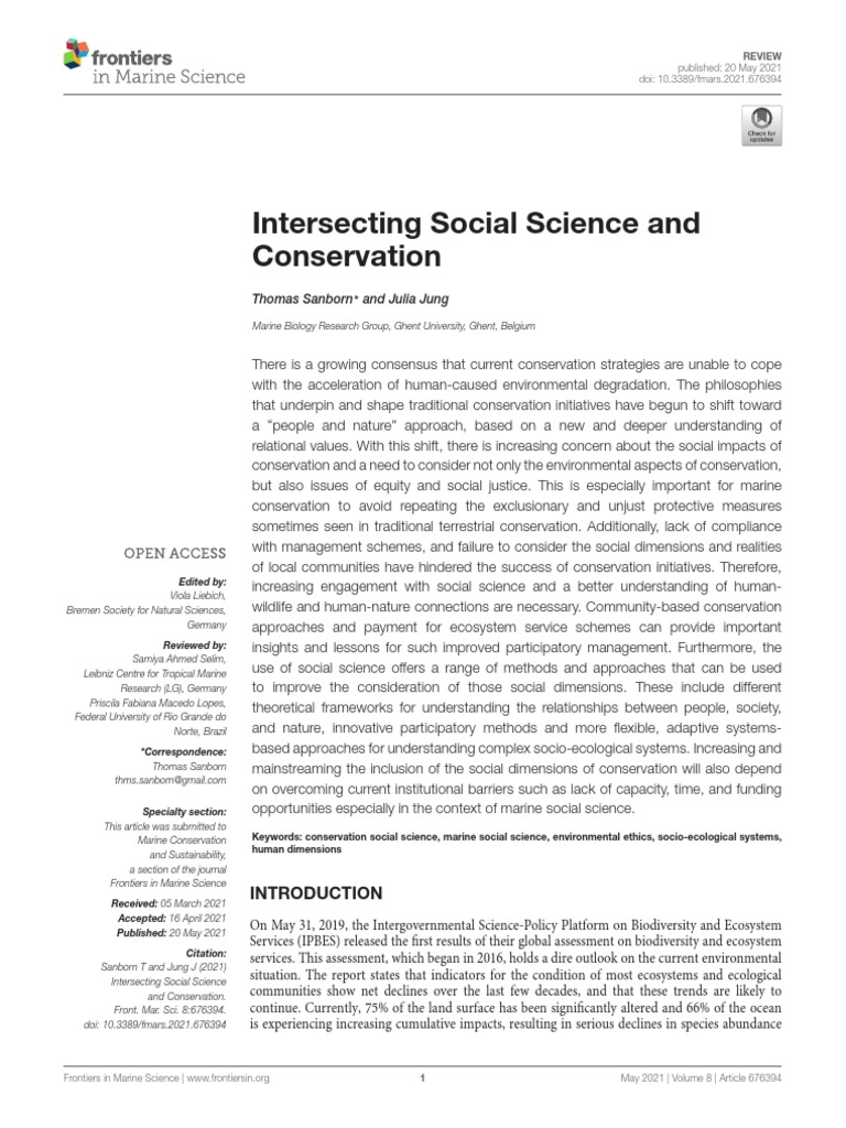 2021 - Intersecting Social Science and Conservation | PDF ...