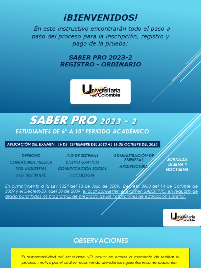 Saber Pro 2023-2 Instructivo ORDINARIO | PDF | Contraseña