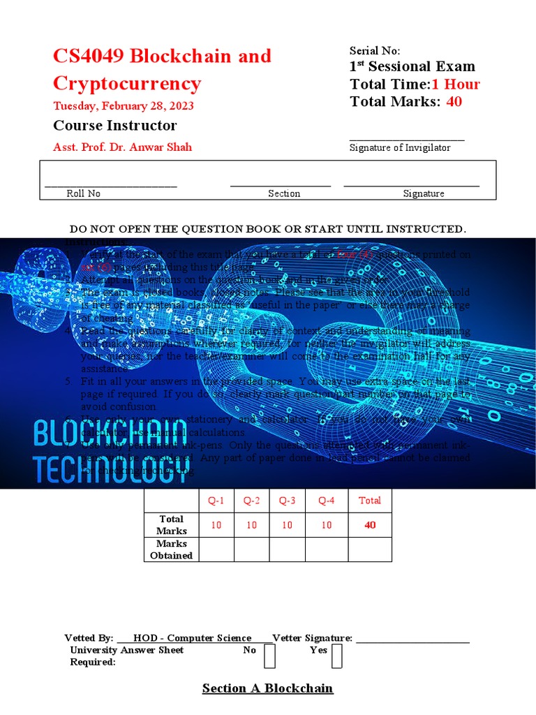 Blockchain Mid 1 Solutions | PDF
