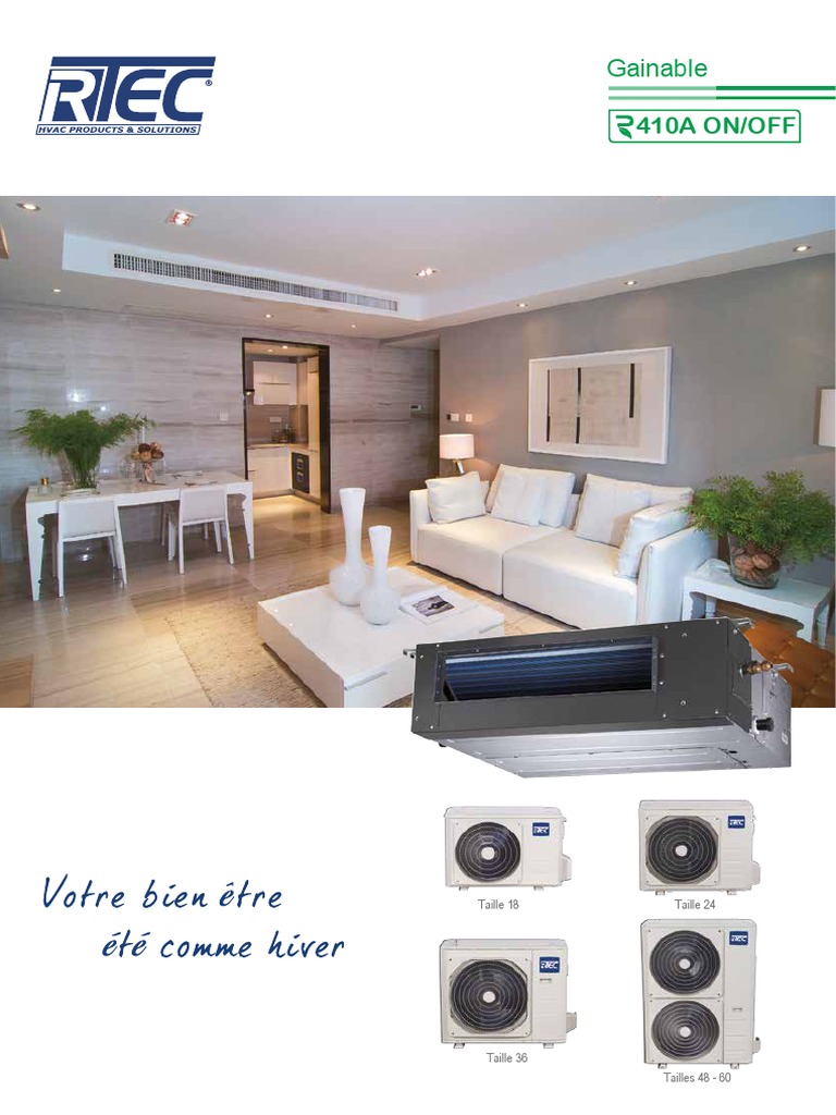Climatiseur Gainable RTEC 410A | PDF