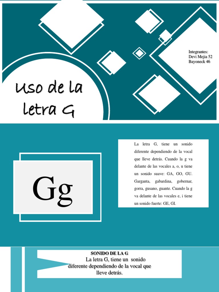 Uso de La Letra G | PDF | Lingüística