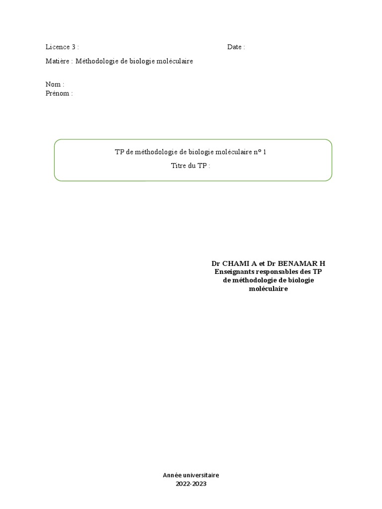 Fiche de Méthode Et Compte-Rendu TP | PDF | Science