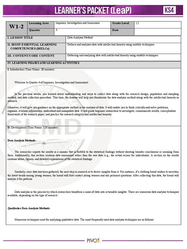 Q4 - Inquiries Investigation and Immersion - 12 - WK1 2 | PDF