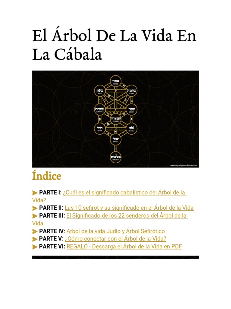El Árbol de La Vida en La Cábala | PDF | Misticismo judío | El esoterismo