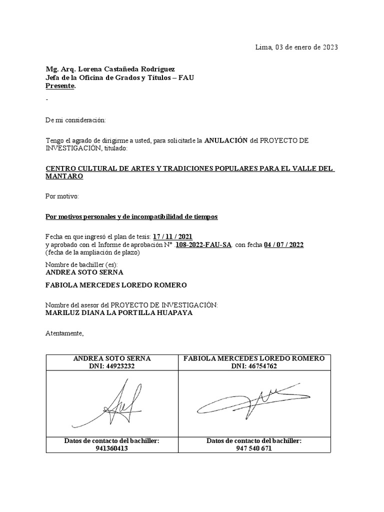 Solicitud de Anulacion | PDF Solicitud de Anulacion | PDF