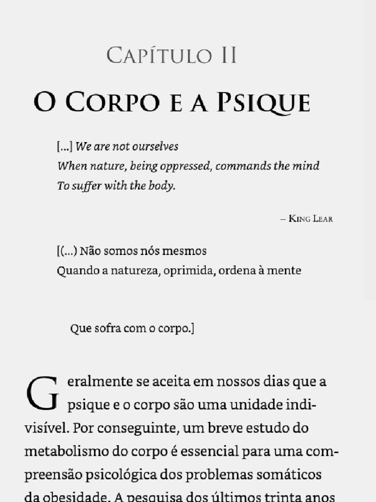 Cap. 2 O Corpo e A Psique | PDF