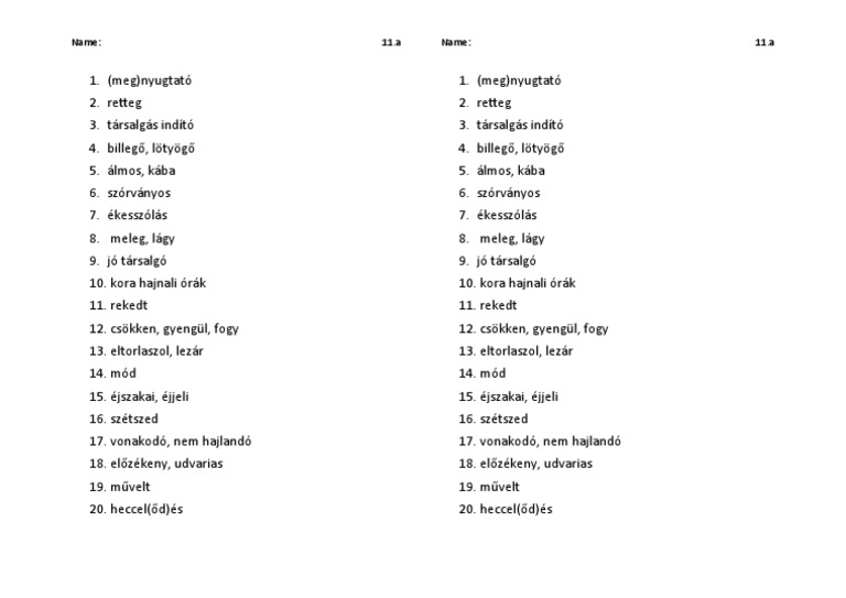 Unit2 Vocab Test | PDF