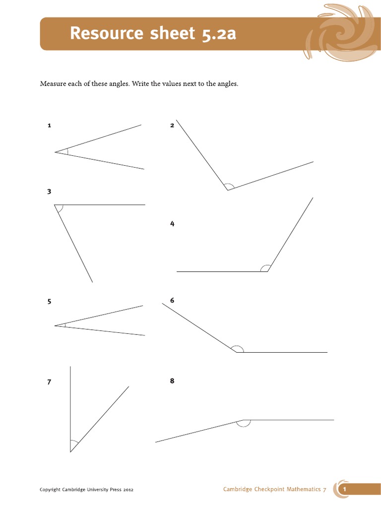 5 Worksheet Angles | PDF