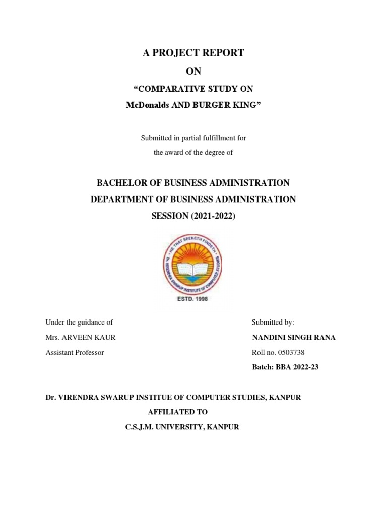 Nandini Project ON MCD | PDF