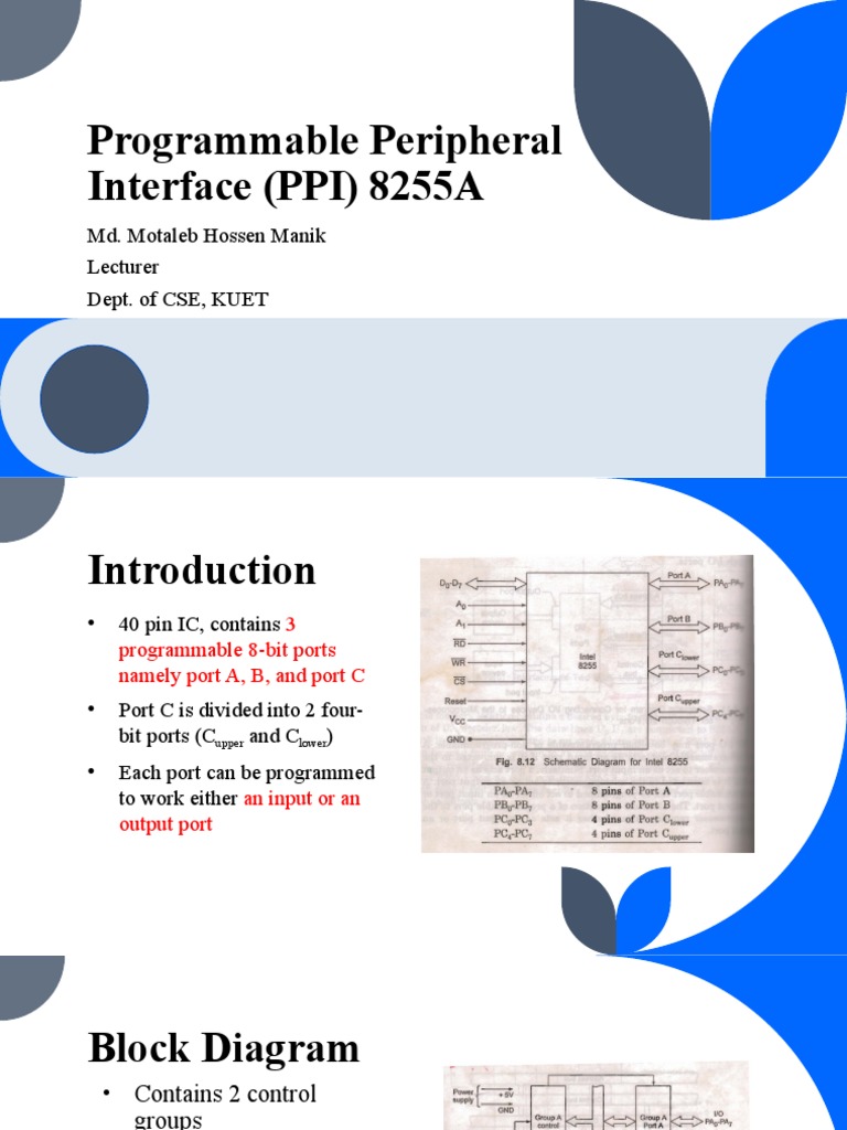 Programmable Peripheral Interface (8255A) | PDF | Office Equipment | Electrical Engineering