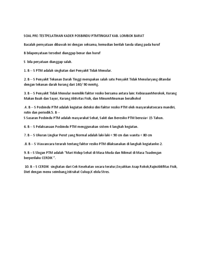 SOAL PRE PTM | PDF