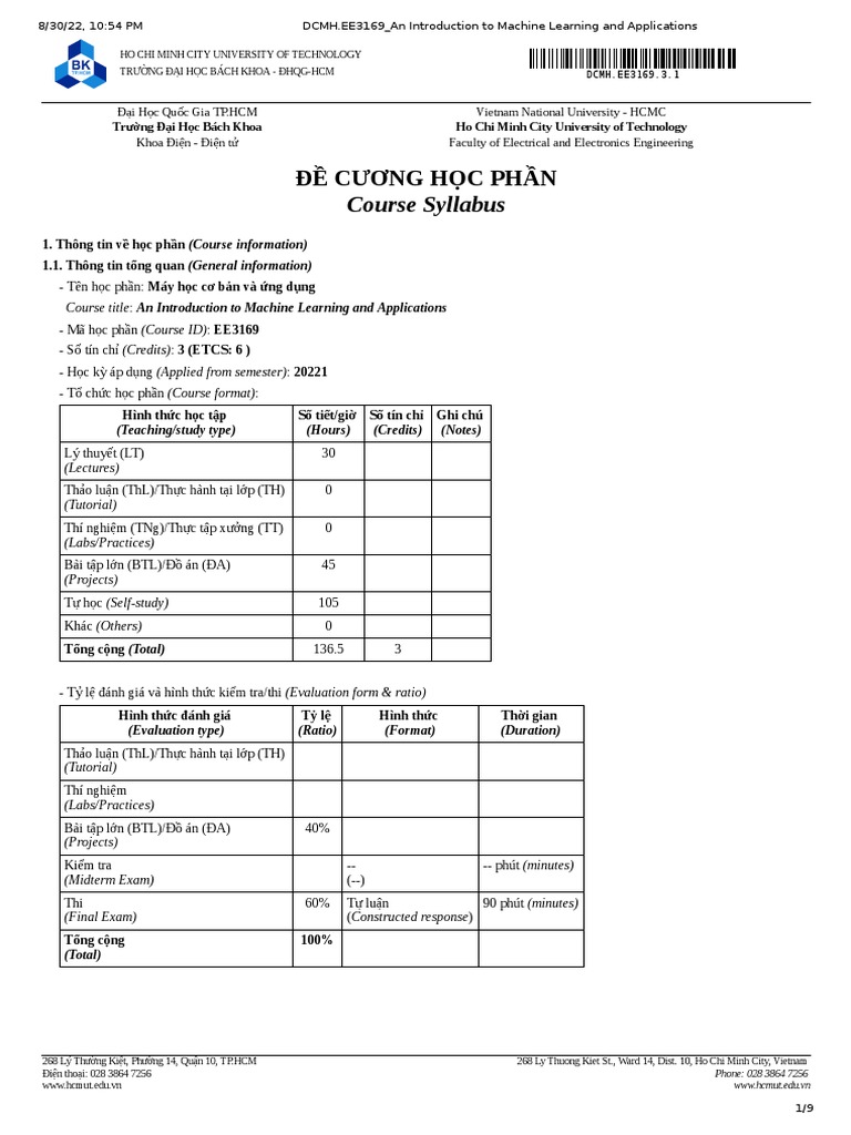DCMH - Ee3169 - An Introduction To Machine Learning and Applications | PDF