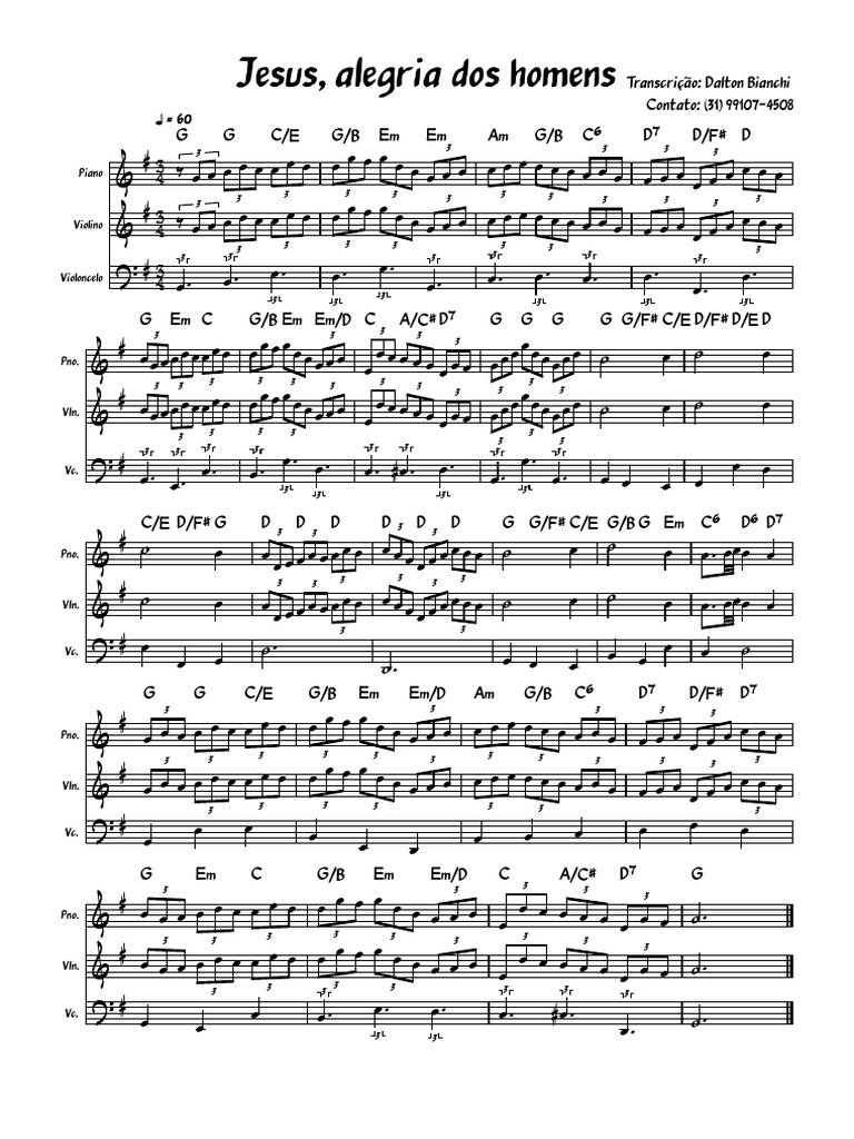 Jesus Alegria Dos Homens - Part | PDF