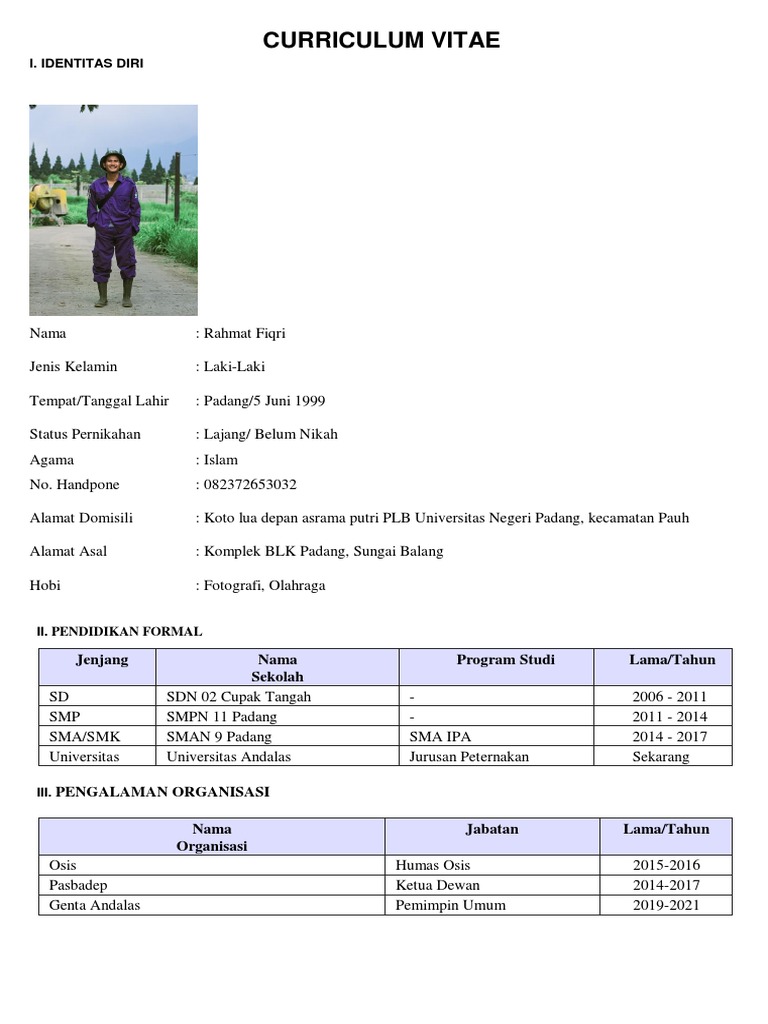 CV Rahmat Fiqri | PDF