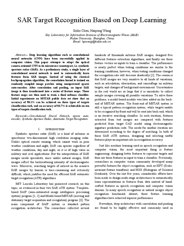 SAR Target Recognition Based On Deep Learning | PDF | Deep Learning ...