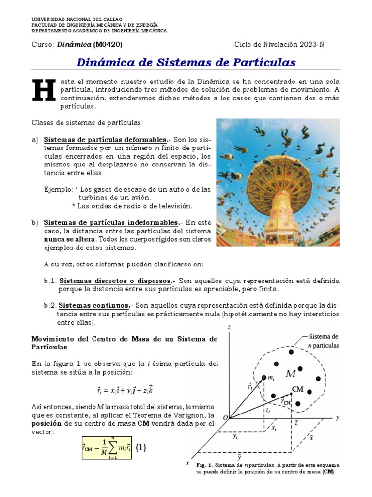 Análisis del movimiento de sistemas de partículas a través de la dinámica newtoniana | PDF ...