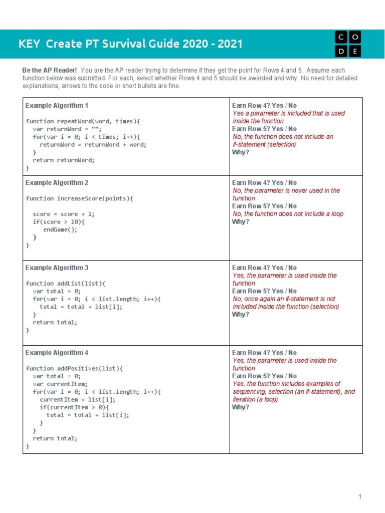 KEY Create PT Survival Guide 20 21 PDF | PDF KEY Create PT Survival Guide 20 21 PDF | PDF