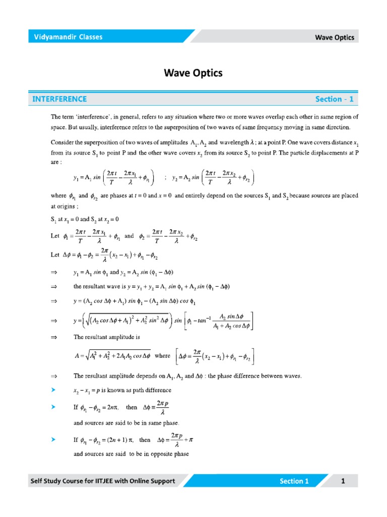Wave Optics_Module | PDF