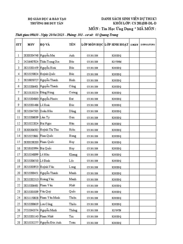Cs 201 (DB DL DH DJ DP FH FJ FL) | PDF