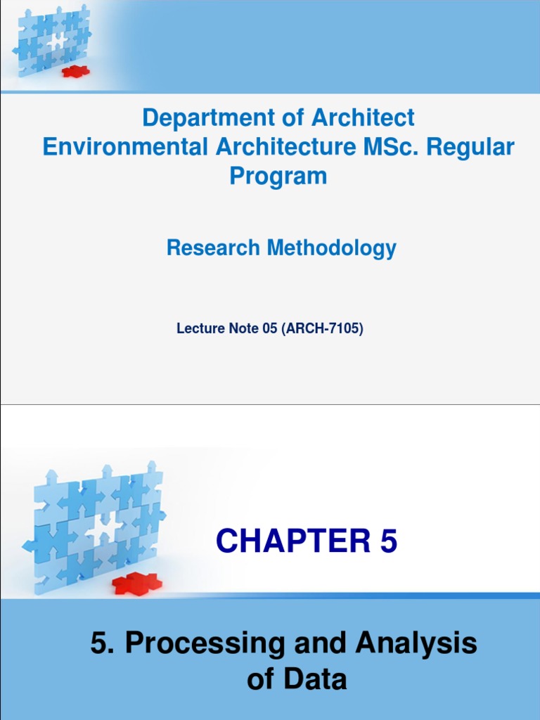 Data Processing for Architecture MSc | PDF | Data | Data Analysis