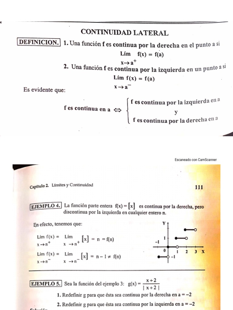 Continuidad Lateral y en Intervalos | PDF