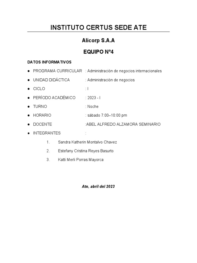 Análisis de Alicorp S.A.A. en 2023 | PDF