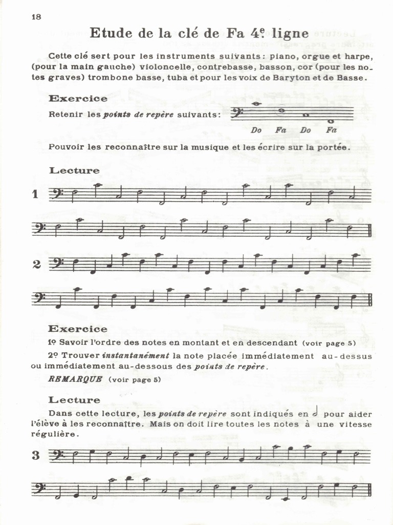 LECTURE CLE DE FA | PDF