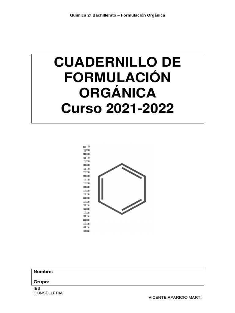 Formulación Orgánica 1-2 Bach | PDF