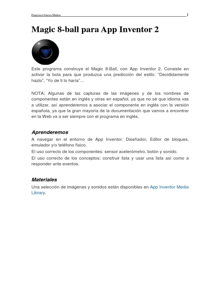 APPINVENTOR PRACTICA 2-Magic 8 v1.0 | PDF