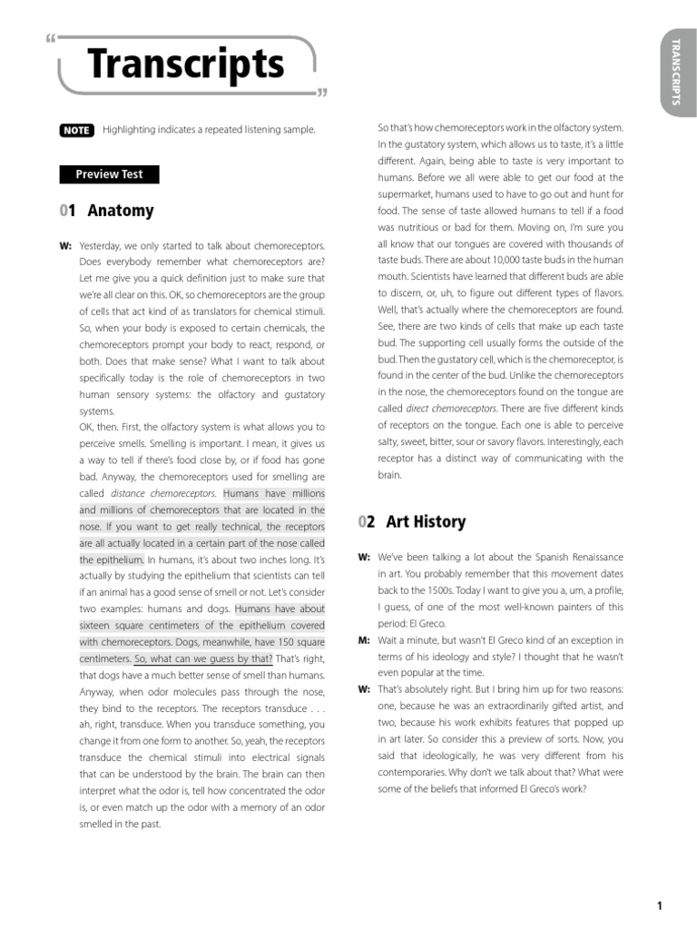 Developing Skills For The TOEFL iBT 3rd Edition - Listening Transcripts ...
