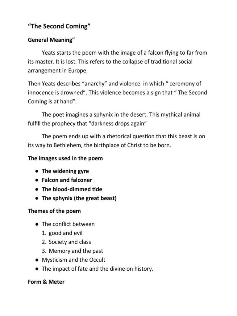 The Second Coming | PDF