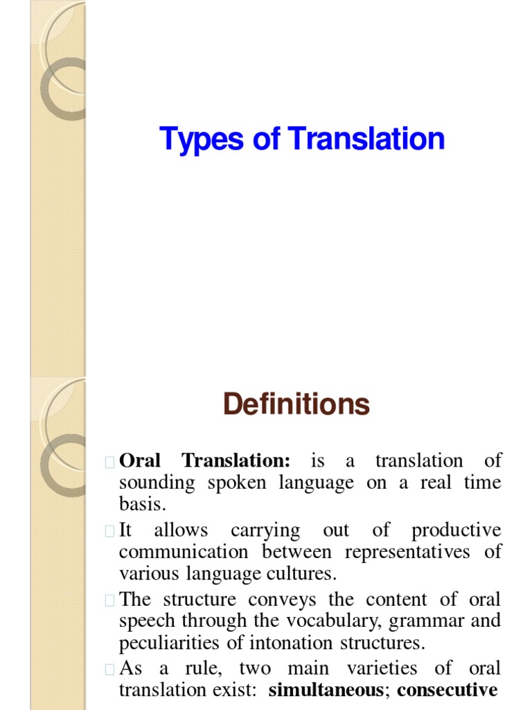 Types of Translation | PDF | Translations | Linguistics