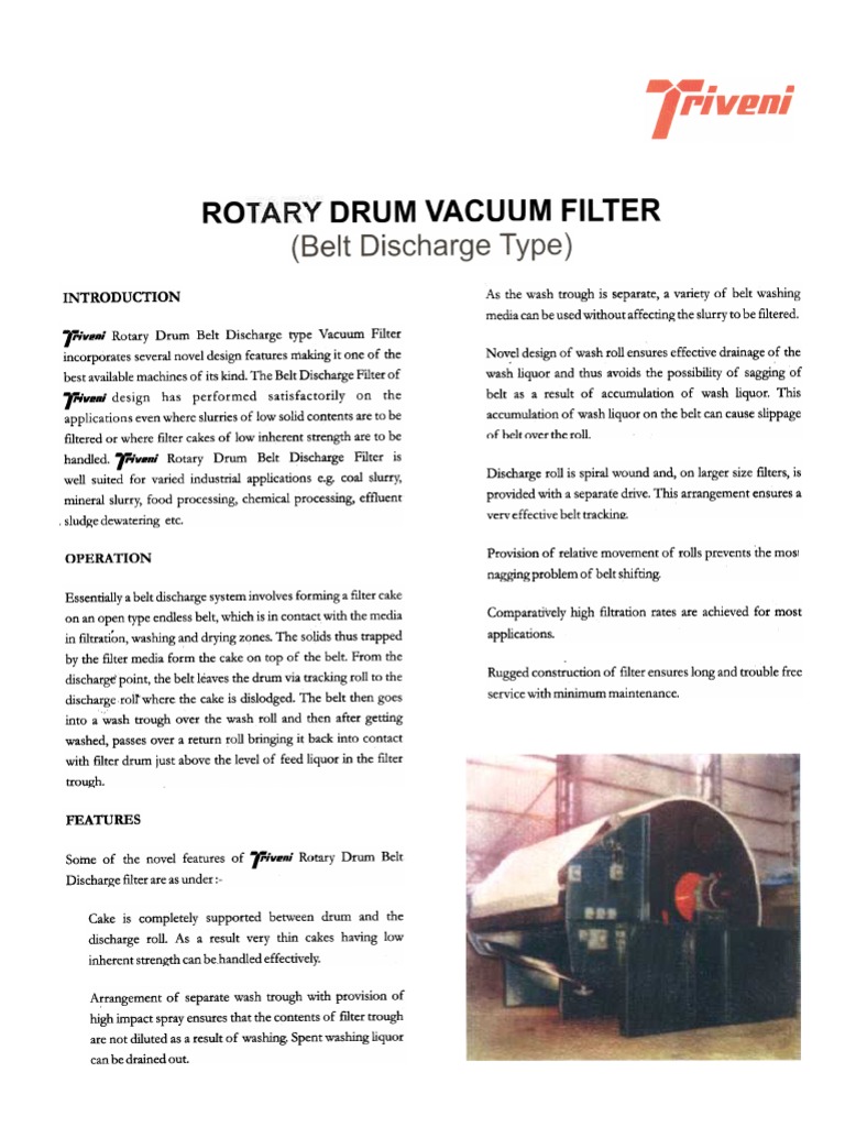 Rotary Drum Vacuum Filter | PDF | Filtration | Procedural Knowledge